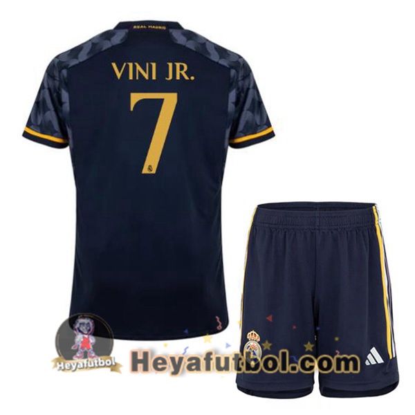 Camisetas Futbol Real Madrid (Vini Jr. 7) Niño Segunda Azul Royal 2023-2024 - €21.00